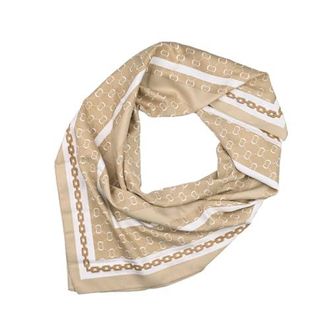 Lumberjack &Eacute;charpe/Foulard Femme en Pure Soie, Carr&eacute; 90x90 cm, Motif Logo Monogramme et Cha&icirc;ne, avec Bo&icirc;te Cadeau