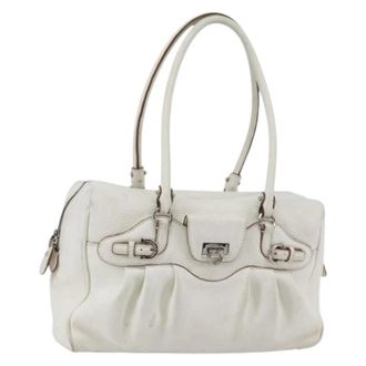 Ferragamo Sac cabas en cuir Pre-owned - Femme - Pre-owned - Blanc - Taille: ONE Size