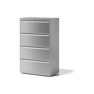 Bisley Hängeregistraturschrank Essentials, 4 Hängeregistratur H 304 mm, Metall, 355 Silber, 47 x 80 x 130 cm