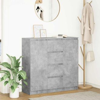 vidaXL Sideboard mit Schubladen Betongrau 100,5x35x98,5 cm Vidaxl