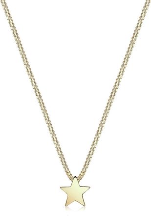 Elli PREMIUM Halskette Damen mit Anhänger Stern Astro Luxuriös in 375 Gelbgold