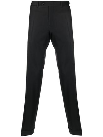 Canali pantalon de costume en laine &agrave; coupe droite - Noir