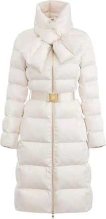 Elisabetta Franchi Femme, Manteaux, Blanc, Taille: 36 FR Doudoune en voile jacquard