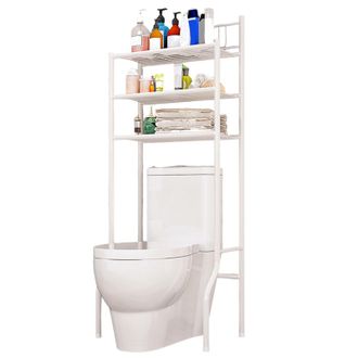 Generico ALB f&uuml;r Platz &uuml;ber der Toilette, Metall-Organizer mit 3 Ebenen, platzsparend, f&uuml;r Badezimmer, Schlafzimmer, kleines Duschgel-Shampoo, Handtuch