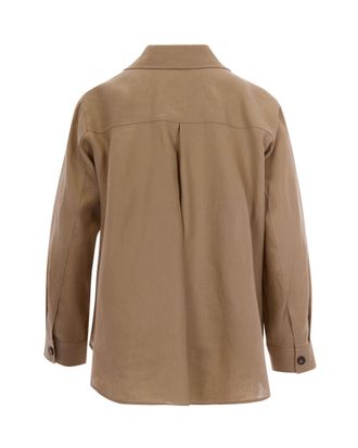 Max Mara Womens Jacket Workwear Safari Linen Shirt