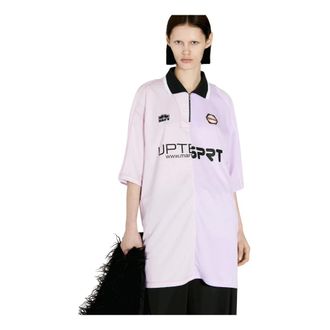 Martine Rose Femme, Tops, Violet, Taille: 36 FR Half And Half Football Top