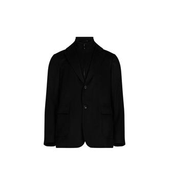 Emporio Armani Veste l&eacute;g&egrave;re droite en laine et cachemire