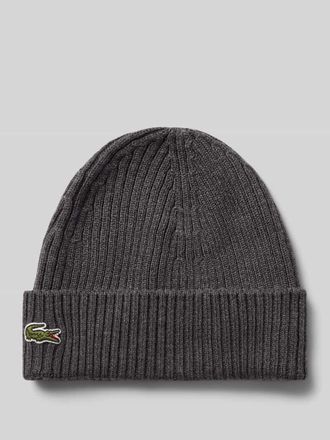 Lacoste M&uuml;tze aus Wolle mit Logo-Patch