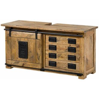 Massivmoebel24 Waschbeckenunterschrank Mango 120x40x60 natur lackiert railway 177