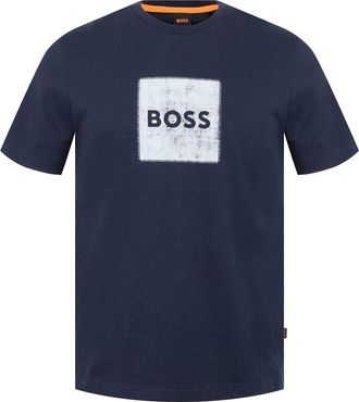 HUGO BOSS T-Shirt f&uuml;r Herren, Logo, Baumwolle (Marine)
