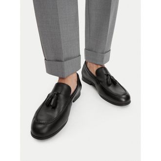 Tommy Hilfiger Slipper Tommy Hilfiger Flex Hilfiger Lth Tassel Loafer FM0FM05891 Schwarz