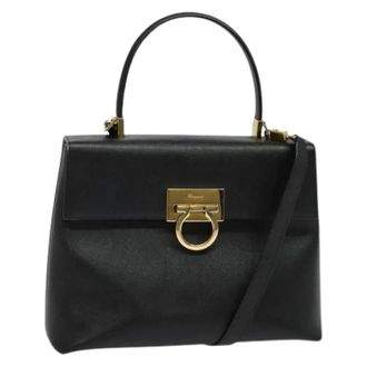 Ferragamo Pre-owned Cuir sacs-main - Femme - Pre-owned - Noir - Taille: ONE Size
