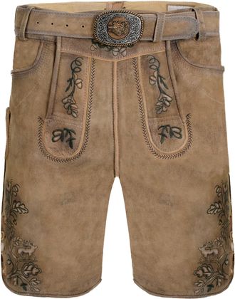 Almbock Lederhose - Lederhose Herren Wildbock (100% Wildleder) - Kurze Lederhose Herren braun Used in Gr. 64