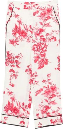Liu Jo Femme, Pantalons, Rouge, Taille: 40 FR Pantalon en satin imprim&eacute;