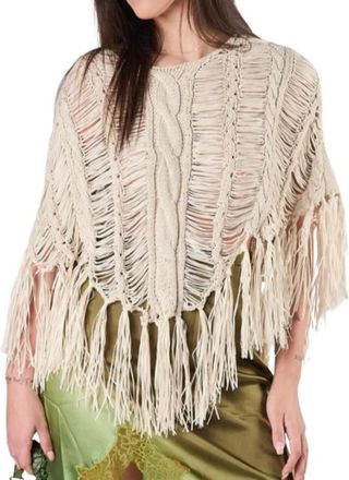 Mes Demoiselles... Femme, Pulls, Blanc, Taille: 38 FR Maglia avorio scollo decollet&egrave;