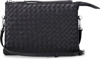 Abro Umh&auml;ngetasche Threefold aus geflochtenem Leder