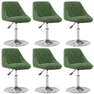 vidaXL Chaises pivotantes &agrave; manger lot de 6 Vert fonc&eacute; Velours vidaXL