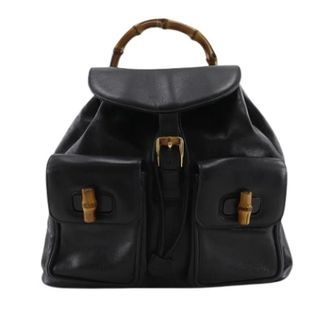 Gucci Pre-owned Vintage Bamboo Rucksack - - Pre-owned - Damen - Schwarzk - ONE SIZE