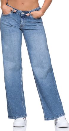 Only Female Jeans mit weitem Bein ONLJUDY-O Niedrige Taille Gerade geschnitten Jeans