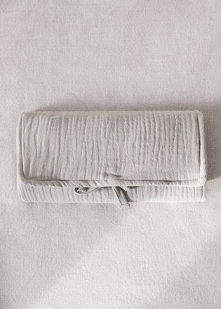 Mango Matelas à langer portable en coton marron moyen - Home - Taille unique - MANGO HOME