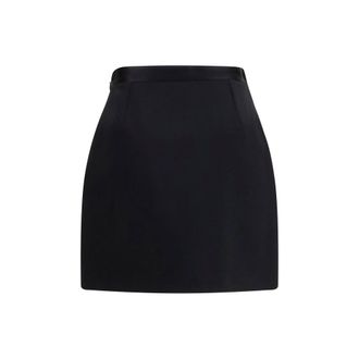 Versace Womens Black Wool Oves Aries Mini Skirt