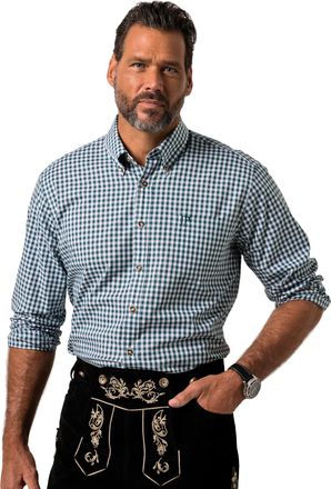 JP1880 Herren gro&szlig;e Gr&ouml;&szlig;en Menswear L-8XL JP1880 Karohemd, Tracht, Langarm, Buttondown-Kragen, Modern Fit, bis 8 XL tiefseeblau XXL 748509748-XXL