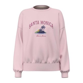 Guess Baumwoll Sweatshirt - - Sweatshirts & Hoodies - Damen - Rosa - S