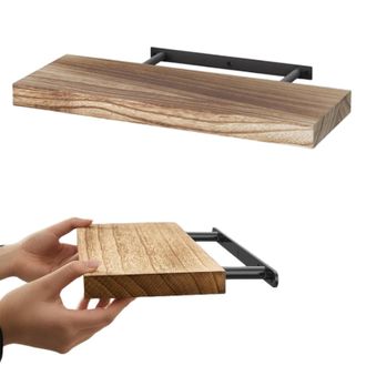 Generic Modernes, rustikales Schweberegal, 40 cm, Wandregal aus Massivholz mit unsichtbarer Halterung, f&uuml;r Wohnzimmer, Badezimmer, Schlafzimmerdekoration, B&uuml;c