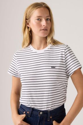 Levi's T Shirt Favorite - Femme - Blanc / Golf Course Stripe Bright White Anthracite Night - 2XS