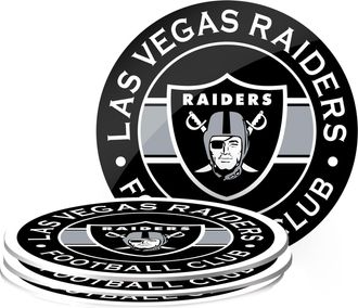 NFL Las Vegas Raiders NFL 4er Set Untersetzer Coaster Set Bierdeckel