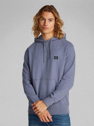 Calvin Klein Sweatshirt WOVEN LABEL HOODIE K&auml;ngurutasche, Logostickerei