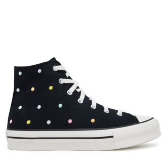 Converse Sneakers aus Stoff Converse Chuck Taylor All Star Lift Polka Dots Platform A12608C Schwarz