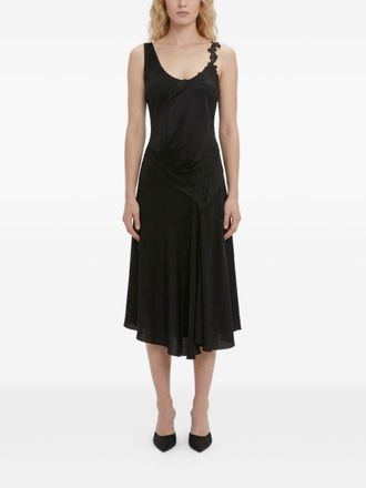 Victoria Beckham Womens Midi Dress Black Acetate