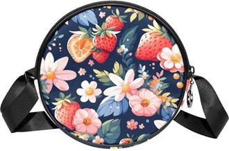 Generic Sac &agrave; bandouli&egrave;re Circle pour femme, petit sac &agrave; bandouli&egrave;re color&eacute; avec fermeture &eacute;clair, bretelles r&eacute;glables, sac &agrave; main rond d&eacute;contract&eacute; pour femme