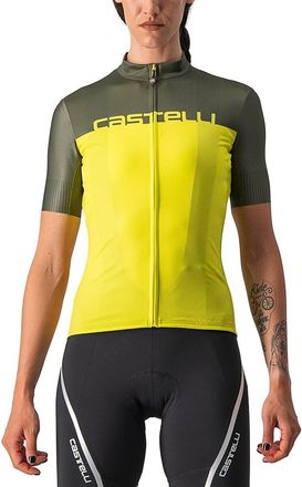 Castelli Damen Velocissima JRS Sweatshirt, Sulphur/Military Green, XS EU