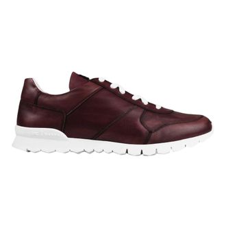 Kiton Homme, Chaussures, Rouge, Taille: 41 EU Leather Baskets