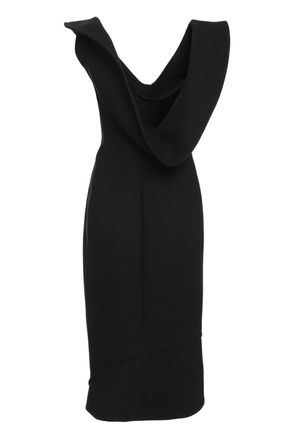Bottega Veneta Womens Midi Dress Cotton Blend Black Viscose