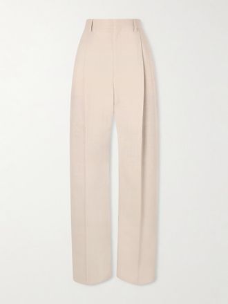 Wardrobe.NYC Pantalon Large En Laine &Agrave; Plis - Neutres