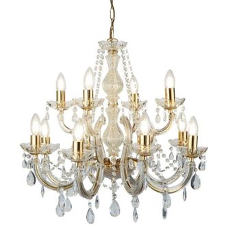 Searchlight Searchlight - Marie Therese - Lustre en cristal &agrave; 12 ampoules au fini laiton poli, E14