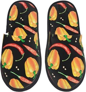 Generic Pantoufles DH&ocirc;tel Poivrons Rouges Portative Slippers Peluche Maison Slippers Pour Chambre Voyage Spa L