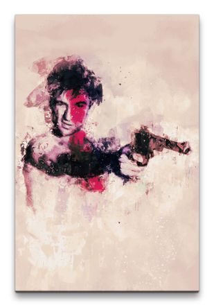 Paul Sinus Art Robert De Niro Taxi Driver Abstrakt Kunst Kultfilm Pistole 60x90cm Leinwandbild
