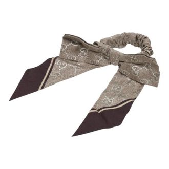Gucci Pre-owned GG Logo Silk Scrunchie - Femme - Pre-owned - Beige - Taille: ONE Size