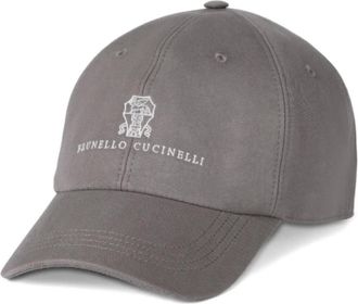 Brunello Cucinelli Homme, Accessoires, Gris, Taille: M Casquette de baseball avec logo brod&eacute; et teinture garment dye