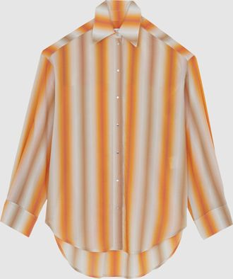 Roseanna Chemise Again Coton Rayures Mandarine