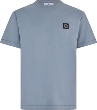 Stone Island Homme, Tops, Bleu, Taille: S T-Shirt en coton