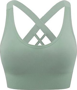 Generic Soutien-gorge de sport 2026 pour femme, couleur unie, crois&eacute;, haute intensit&eacute;, s&eacute;chage rapide, respirant, r&eacute;sistant aux chocs, course &agrave; pied, yoga, ve