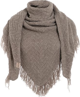 Knit Factory Dreiecksschal Amber - Damen Strickschal mit Wolle - Umschlagtuch für den Herbst und Winter - Winterschal - Dreieckstuch - Hochwertige Qualität - XXL S