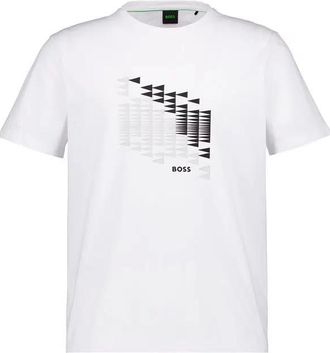 HUGO BOSS Herren T-Shirt wei&szlig; Baumwoll-Stretch