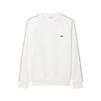 Lacoste Stripe Band Fleece Sweatshirt - - Tops - Herren - Wei&szlig; - L