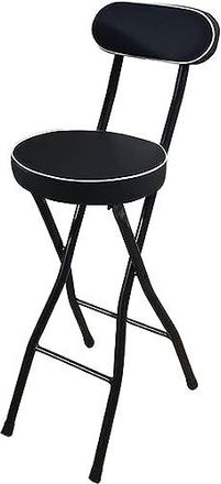 Generic Tabouret de bar pliable portable avec support dorsal et repose-pieds, si&egrave;ge rembourr&eacute; confortable pour la maison, le patio, le camping et une utilisat